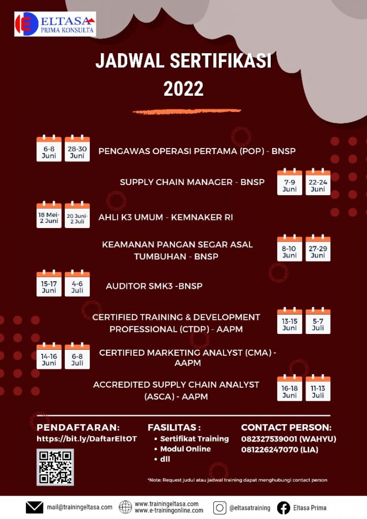 Jadwal Training 2022 - Info Training dan Sertifikasi